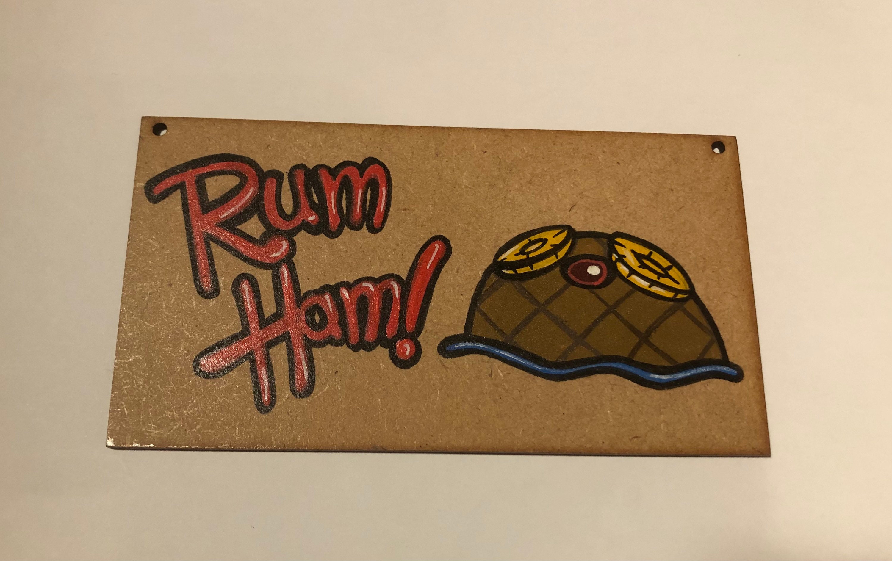 Rum Ham Its Always Sunny in Philadelphia Hand Painted Wooden Comedy ...