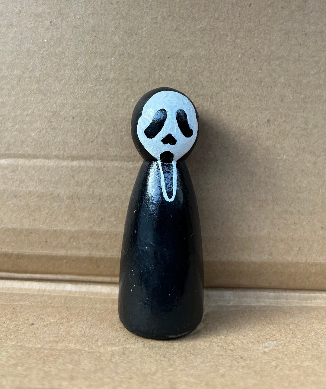 Unique Hand Painted Horror Ghostface Killer/scream Peg Doll - Etsy