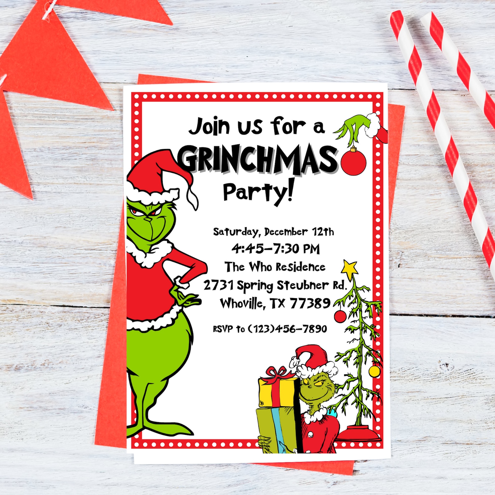 Grinchmas Party Invite | Grinch Theme Party | Merry Grinchmas ...
