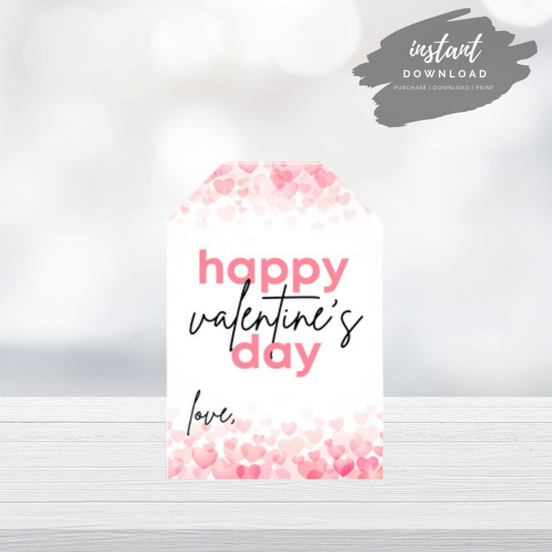 Happy Valentine's Day Gift Tag | DIY Vday Gift Tag | Printable Gift Tag ...