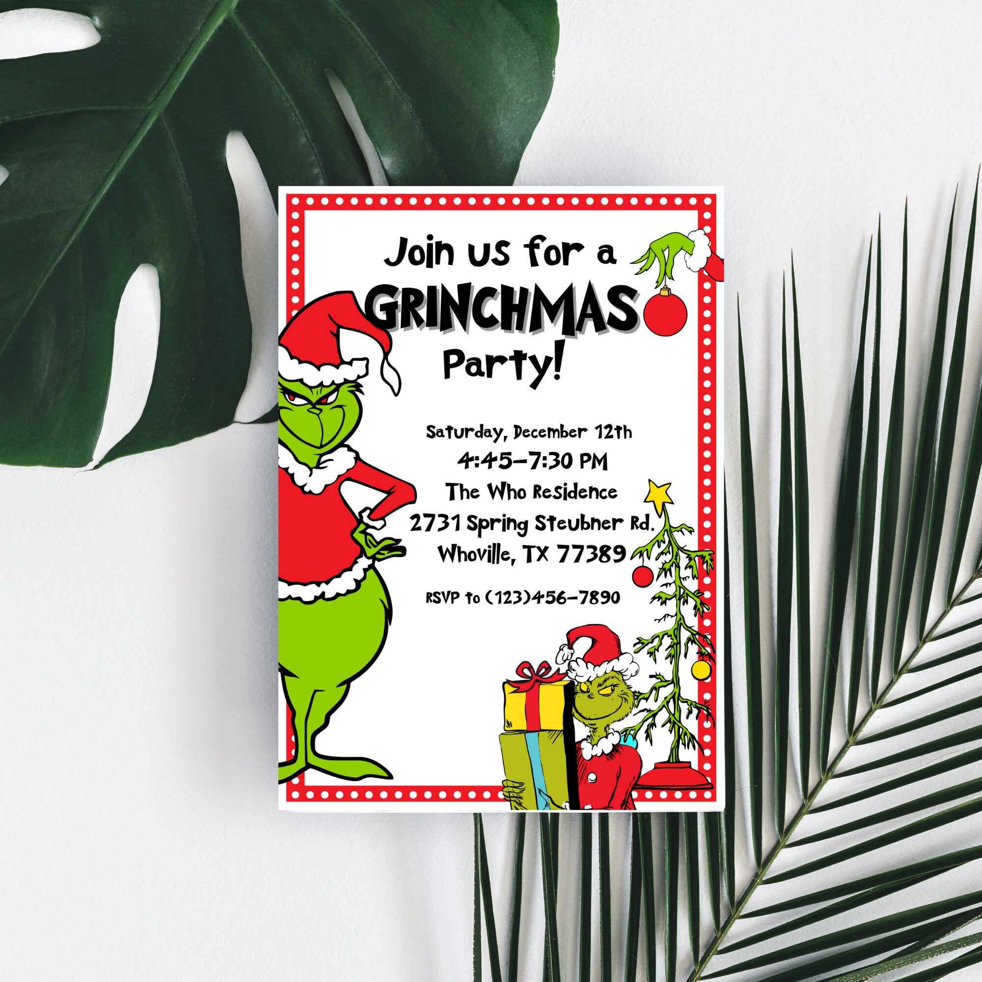 Grinchmas Party Invite | Grinch Theme Party | Merry Grinchmas ...