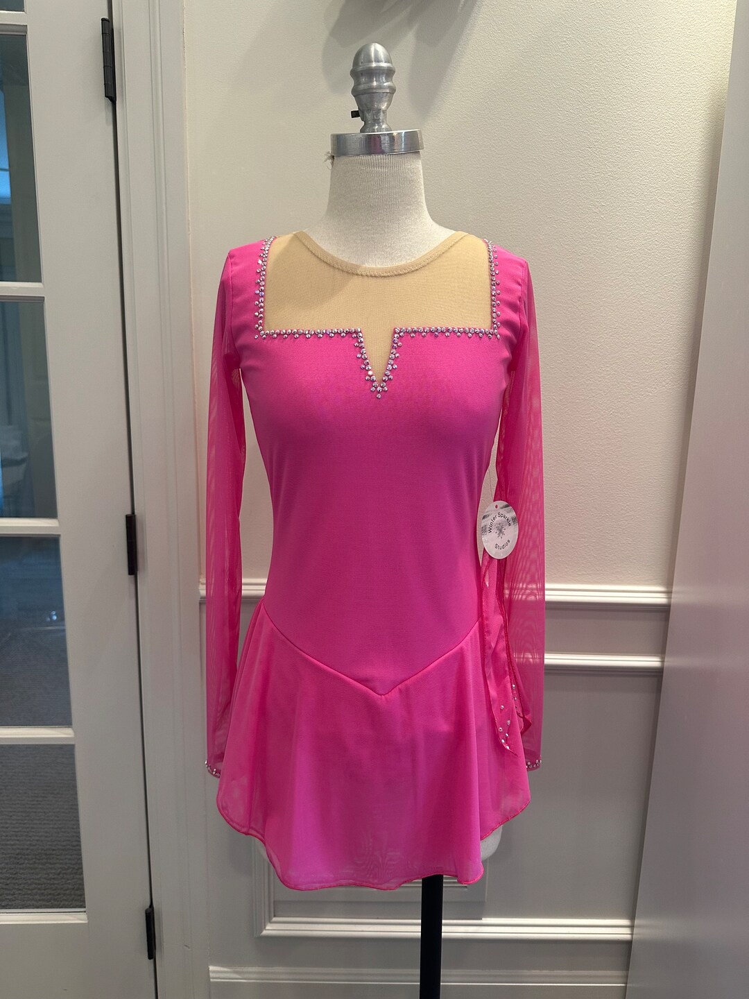 Bright Pink Long Sleeve Figure Skating Dress - Adult XS - Etsy