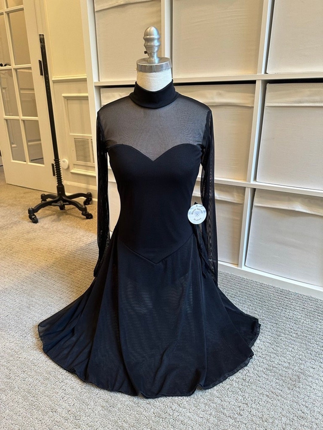 Black Long Sleeve Ice Dance Dress - Adult XS - Etsy