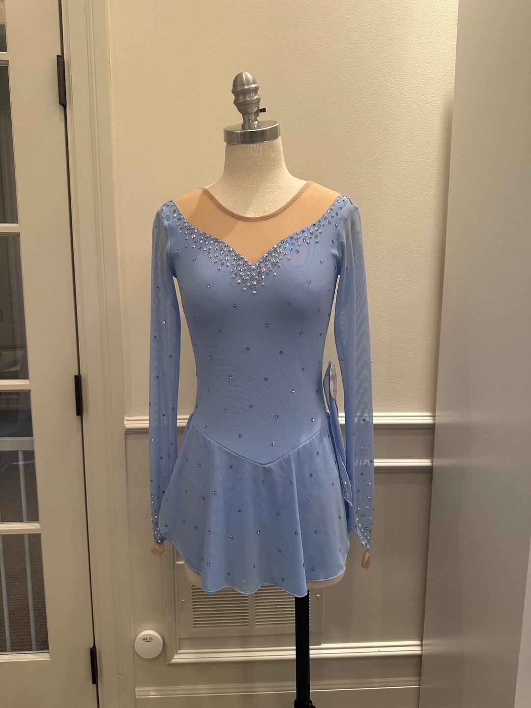 Long Sleeve Light Blue Figure Skating Dress Child Large - Etsy