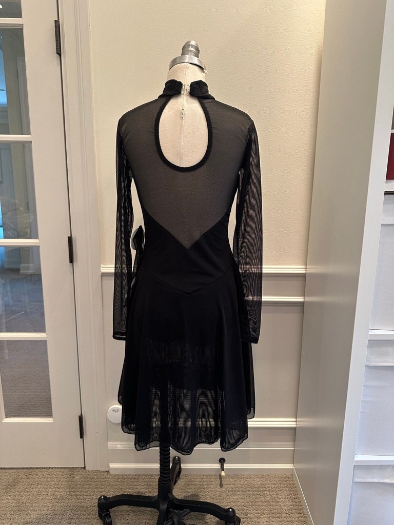 Black Long Sleeve Ice Dance Dress - Adult XS - Etsy