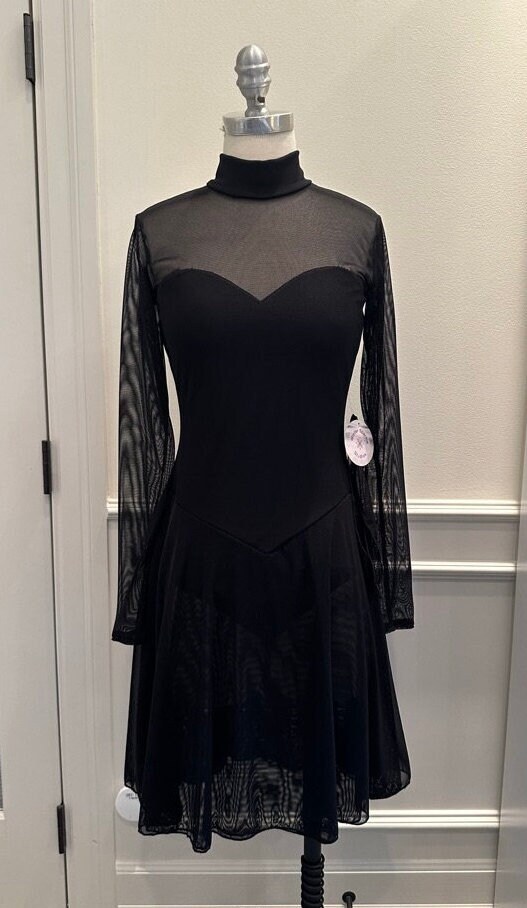 Black Long Sleeve Ice Dance Dress - Adult XS - Etsy