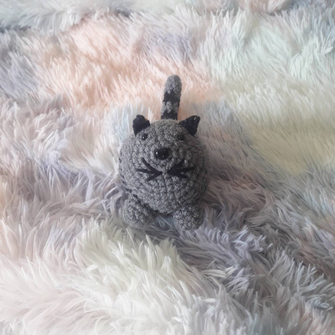 Grey and Black Cat Plush- Cute Miniature Kitty Stuffed Animal - Etsy