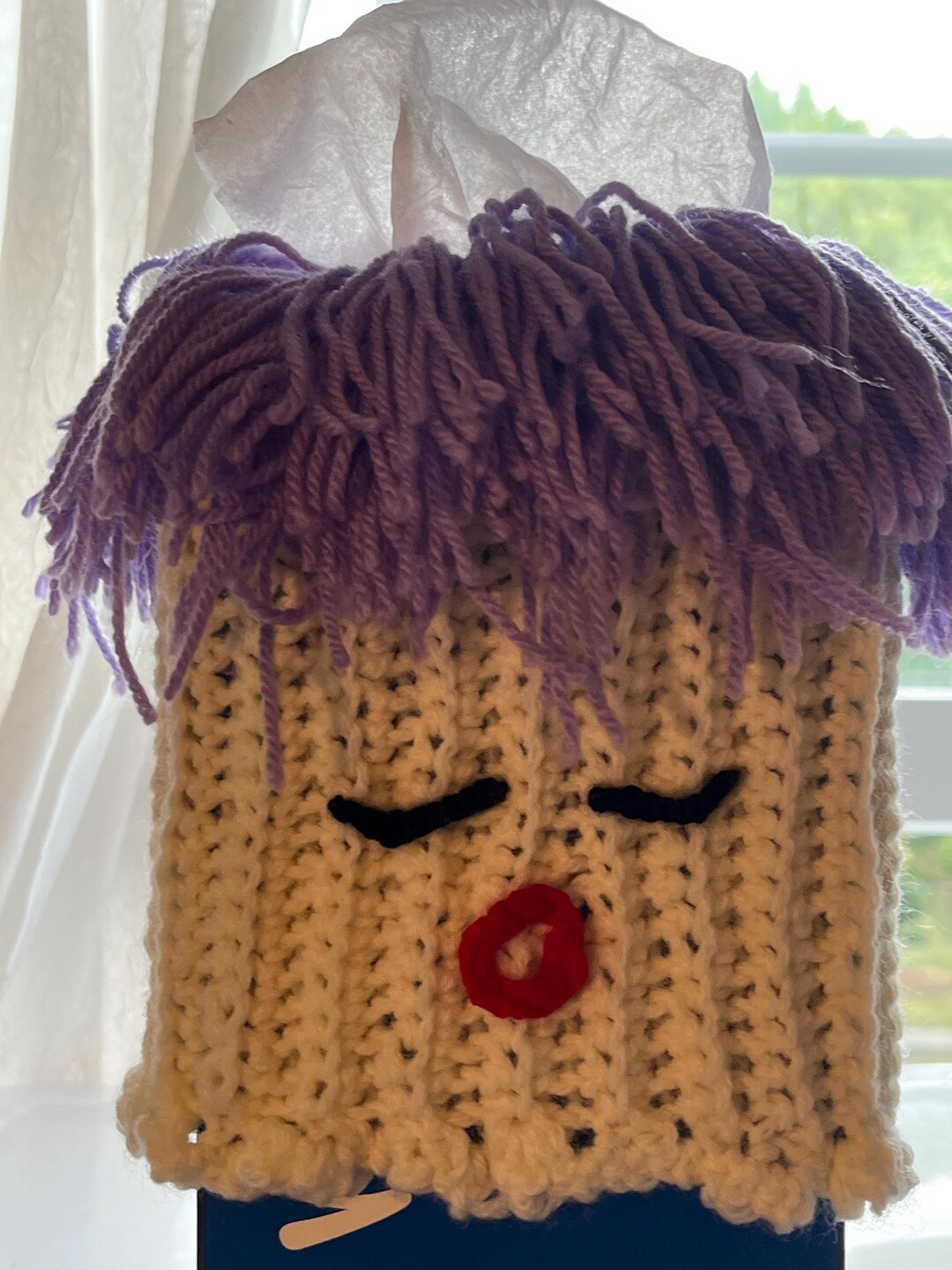 Purple Sleepy Tissue Box Cover - Etsy