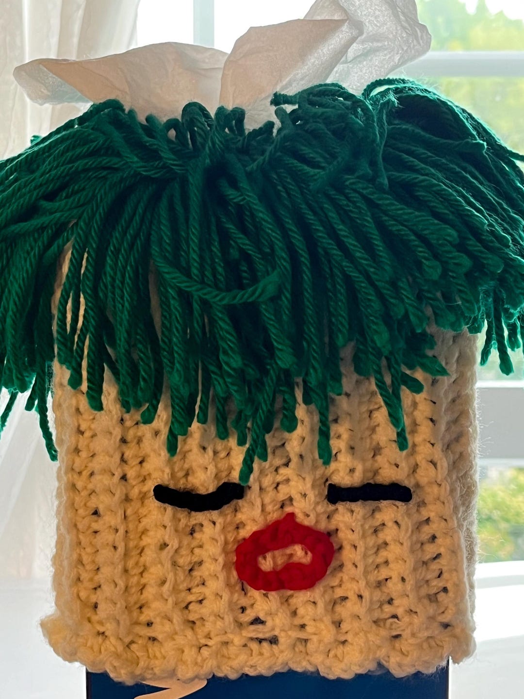 Emerald Green Sleepy Tissue Box Cover - Etsy