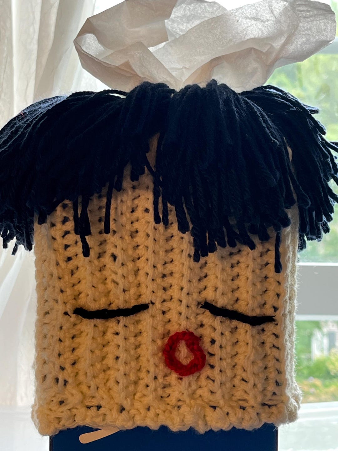 Navy Blue Sleepy Tissue Box Cover - Etsy