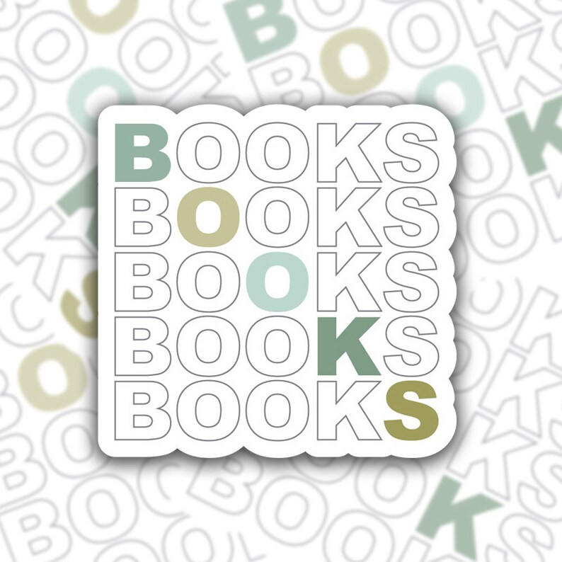 Books Outline Bookish Sticker Oranges and Greens - Etsy