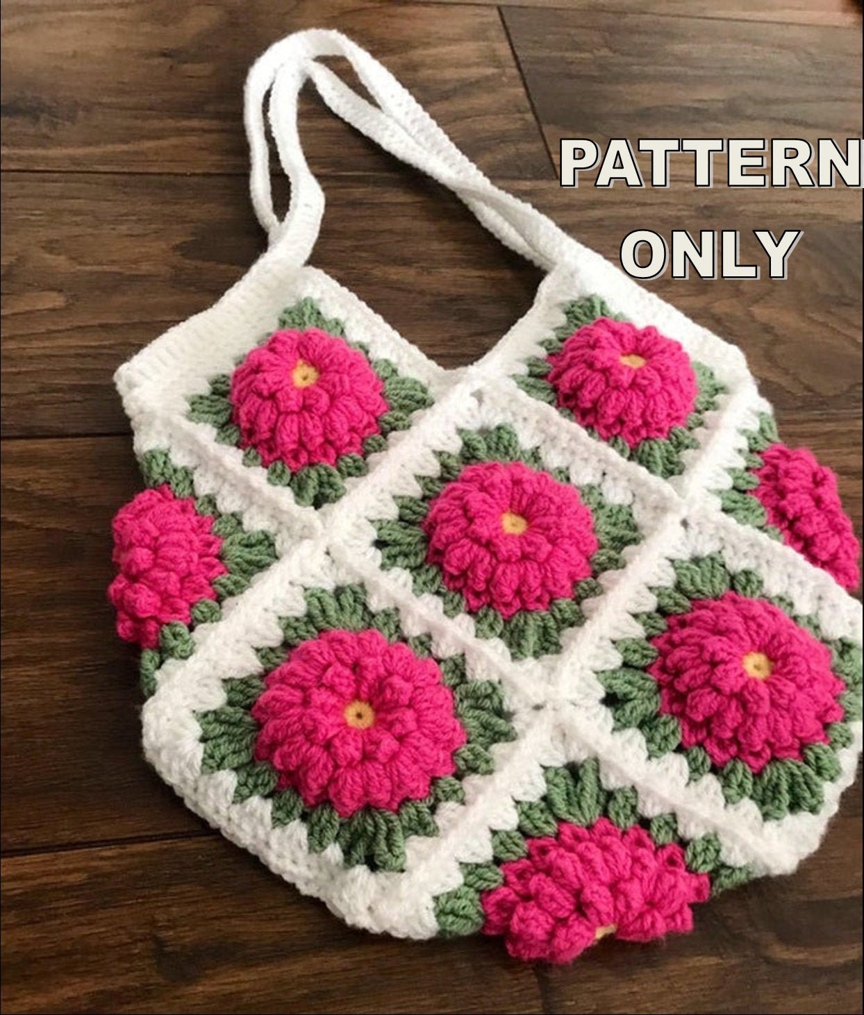 PATTERN ONLY - Crochet 3D Lotus Tote Bag - Etsy