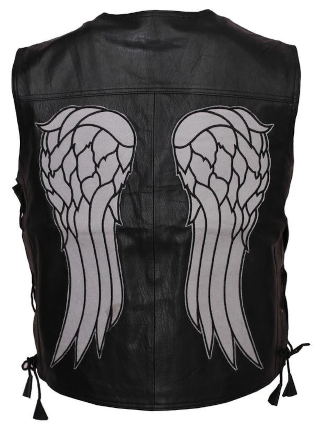 Handmade Daryl Dixon Angel Wings Vest Cosplay Real Leather Vest Cosplay ...