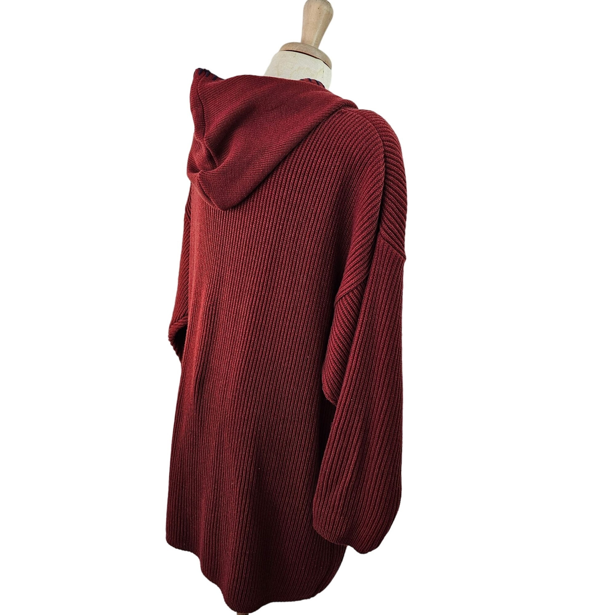 BIB SML Sport Hood Coat Sweater Womens 2X Blue Toggle Close Fuchsia ...