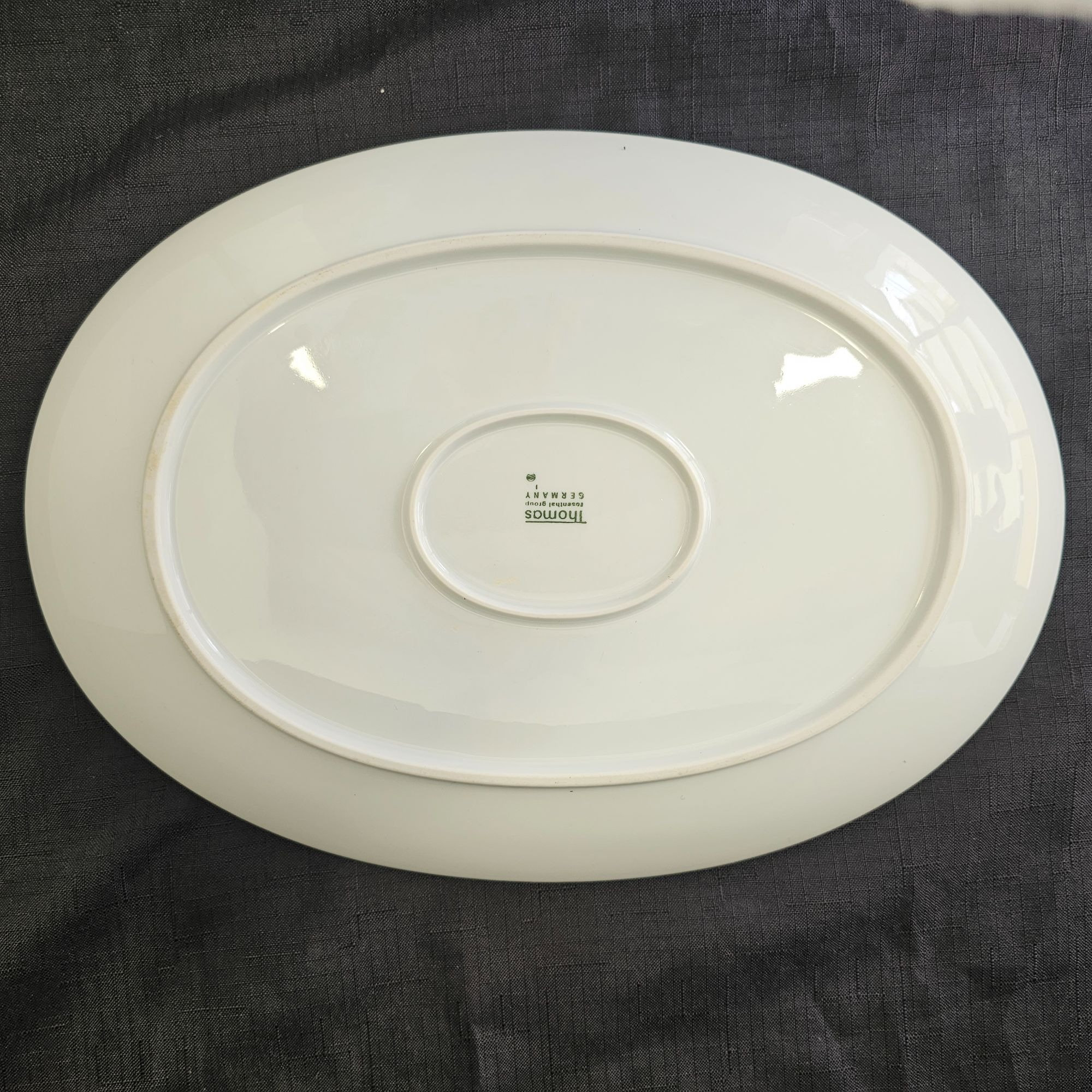 90s German Rosenthal Serving Platter Oval White Porcelain Gold Trim 13 ...