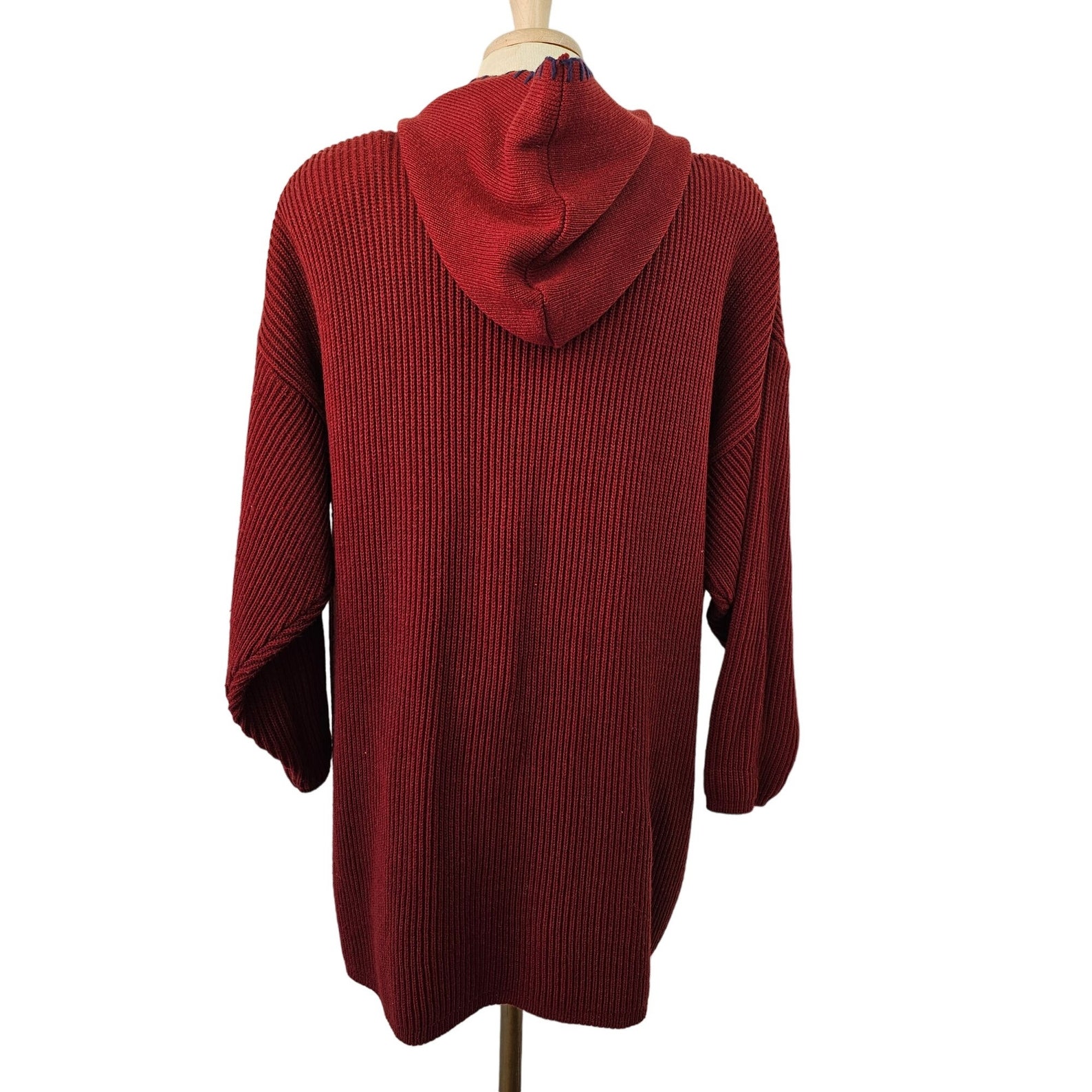 BIB SML Sport Hood Coat Sweater Womens 2X Blue Toggle Close Fuchsia ...
