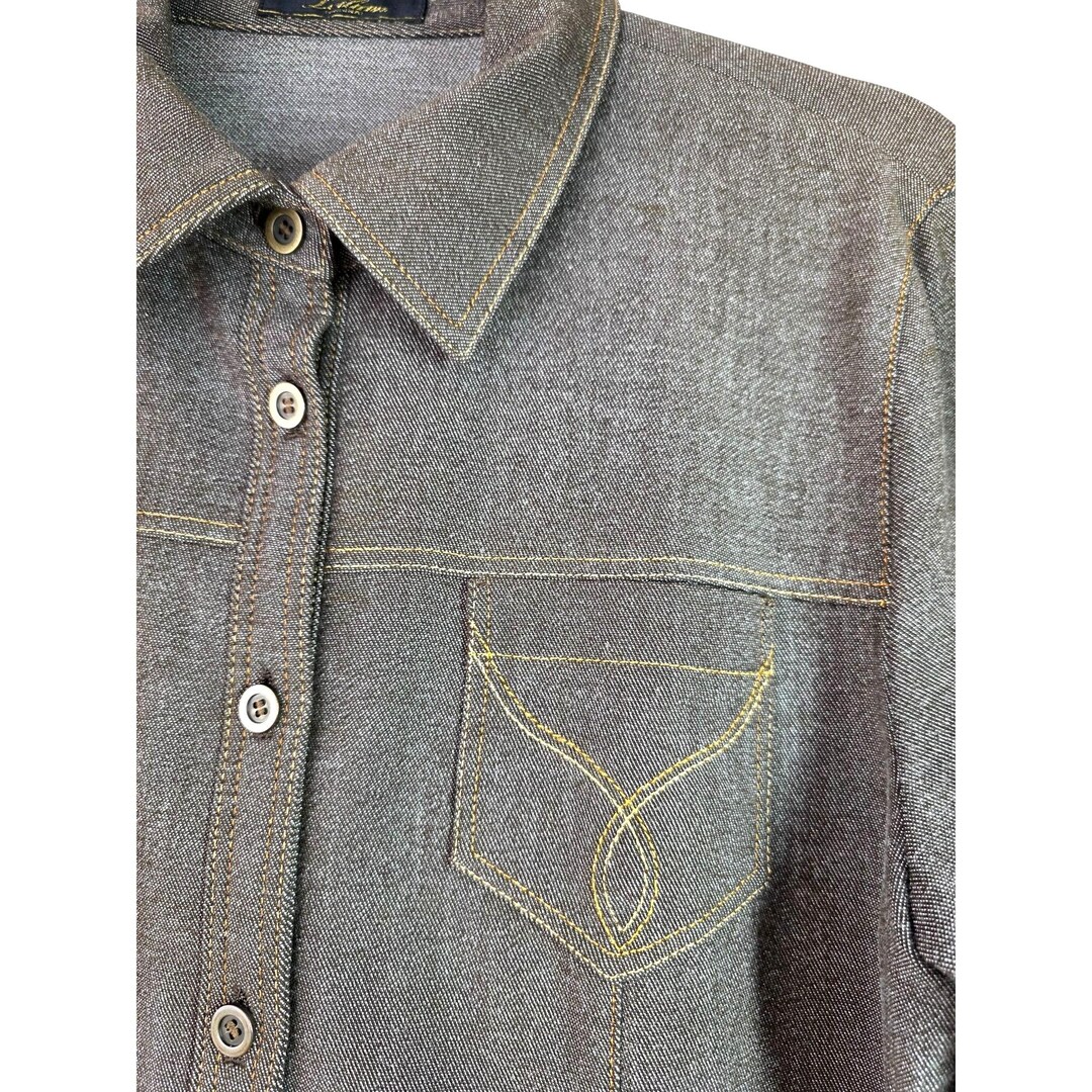 Leilian 90s Y2K Japanese Western Shirt Women Sz M/L Brown Stretch Wool Blnd Knit - Etsy