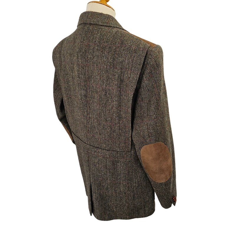 English 2 Btn Hacking Norfolk Sporting Jacket Mens 43L Brown Wool Tweed ...