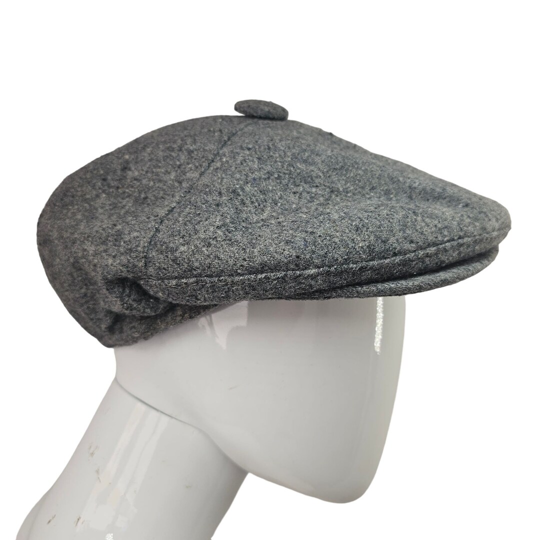 Dorfman Pacific 70s Newsboy Cap Mens L Gray Wool Blend Quilted Lining ...