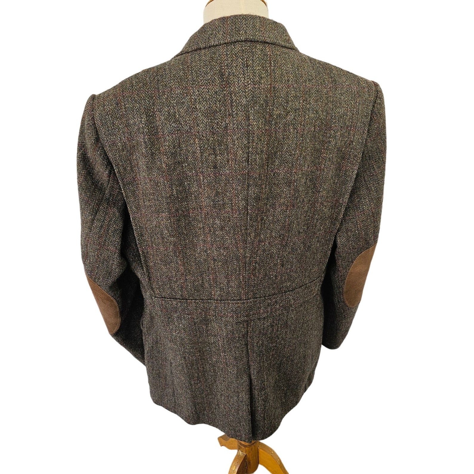English 2 Btn Hacking Norfolk Sporting Jacket Mens 43L Brown Wool Tweed ...