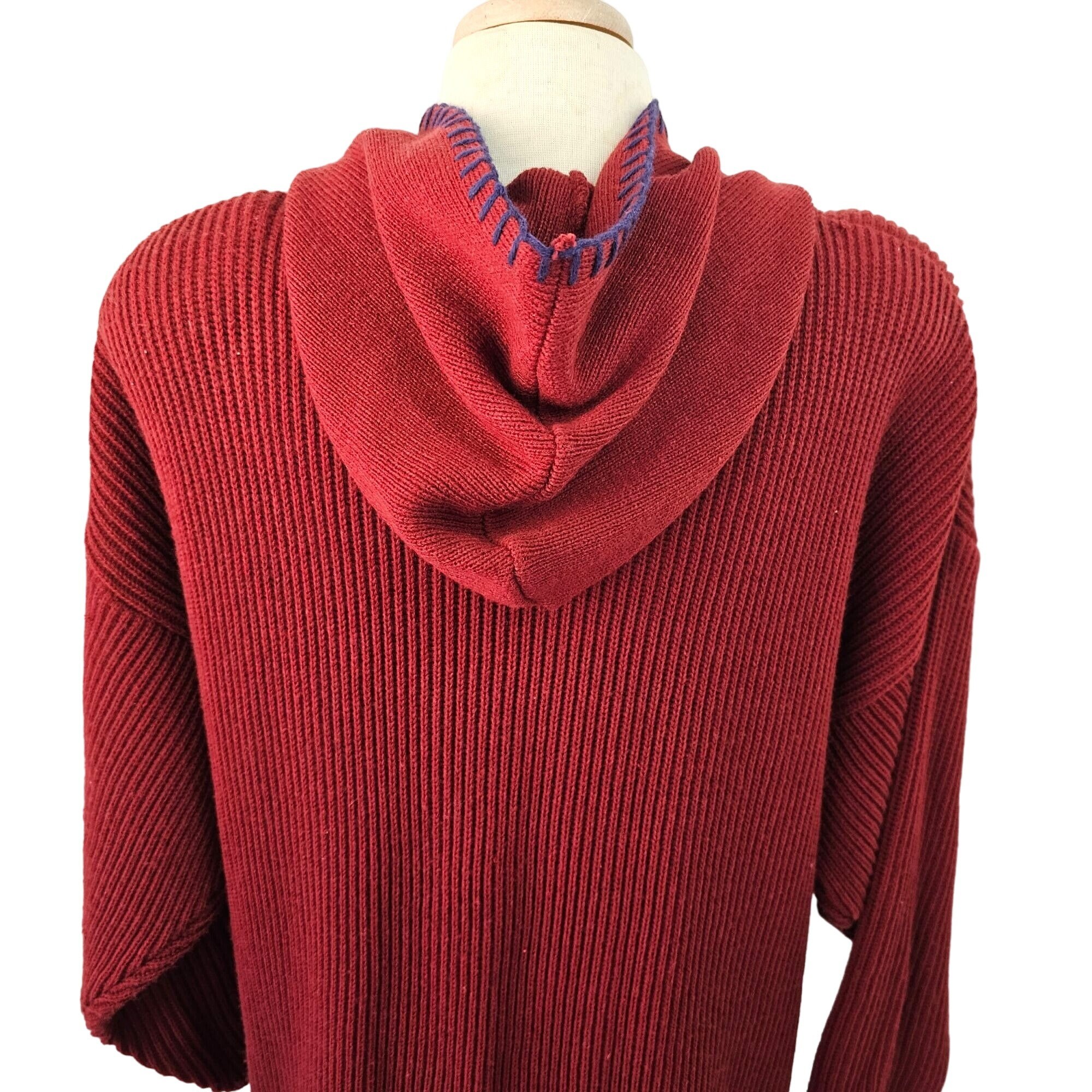 BIB SML Sport Hood Coat Sweater Womens 2X Blue Toggle Close Fuchsia ...