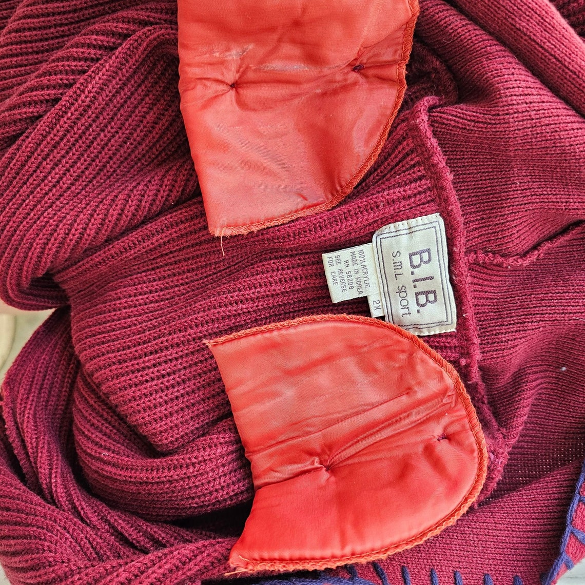 BIB SML Sport Hood Coat Sweater Womens 2X Blue Toggle Close Fuchsia ...