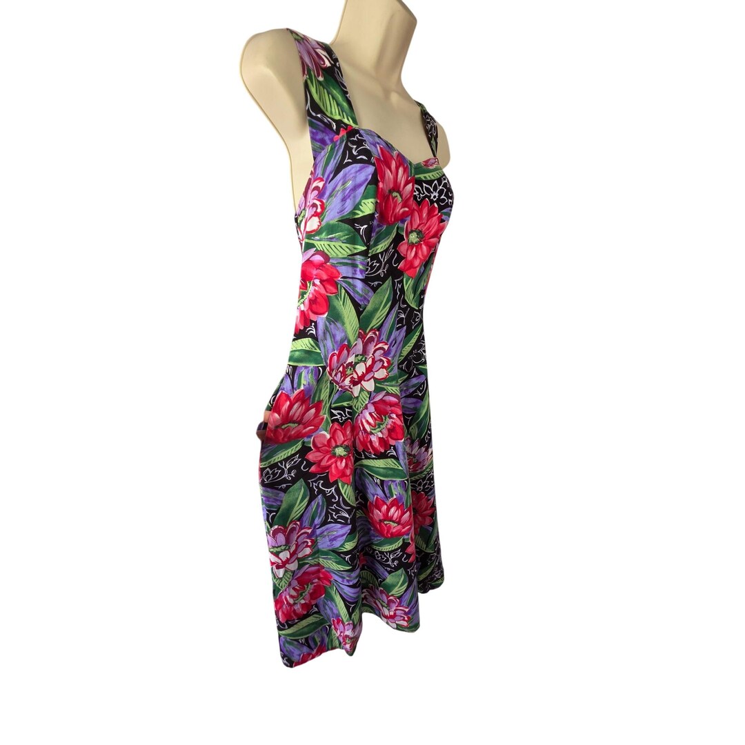Madison Wells 90s Floral 100% Rayon Sundress Size 5/6 Sweetheart Neck ...