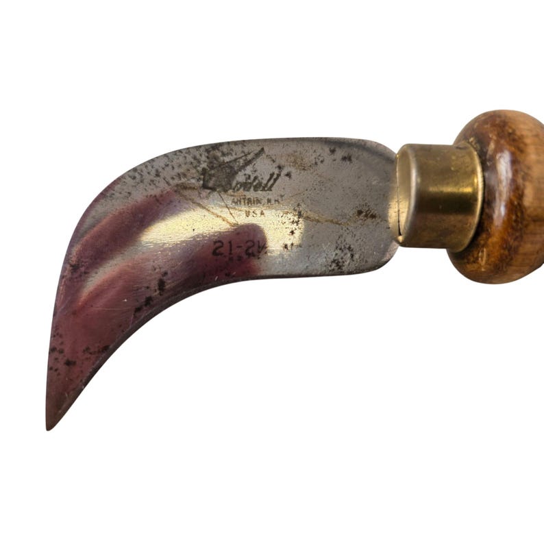 1890s–1920s Goodell Cobbler Leatherwork Tool Curved Skiving Knife Wood ...