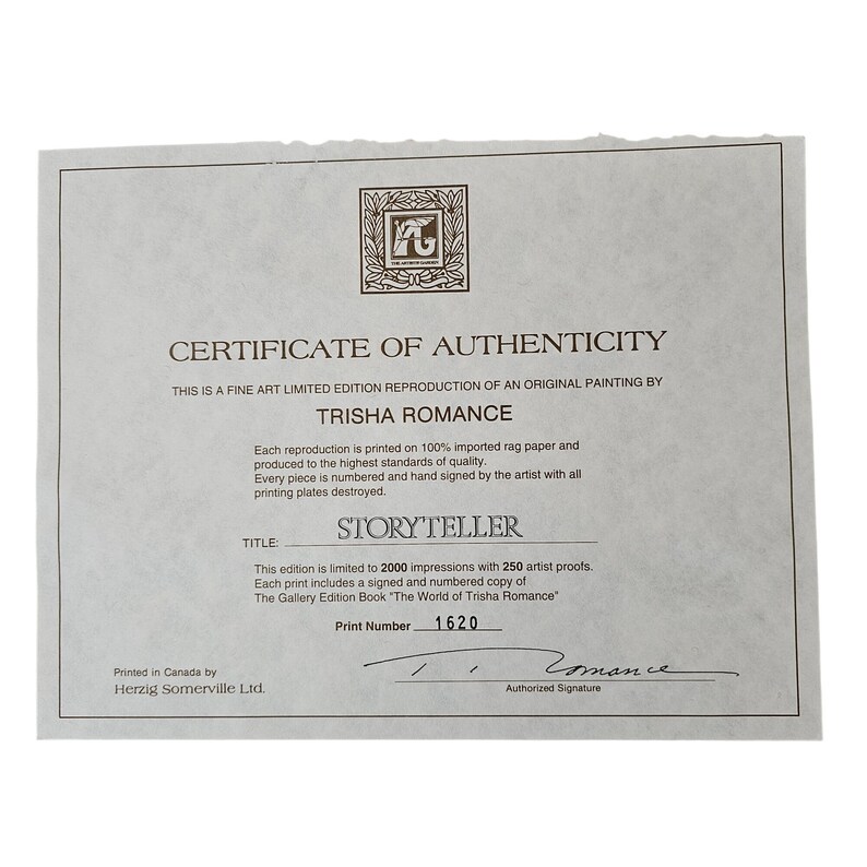 Trisha Romance the Storyteller Signed Numbered Print 1620/2000 ...