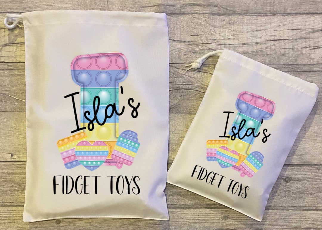 Personalised Fidget Toy Bag Storage Bag Pop Name Bag Fidget Pouch ...