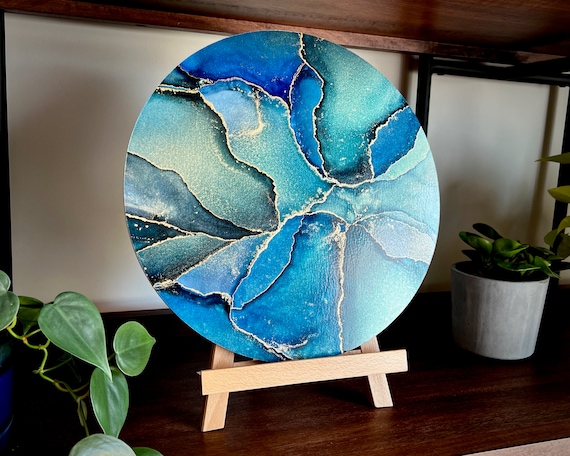 Art & Collectibles Alcohol Ink Cassini Fluid Art Original Circular ...