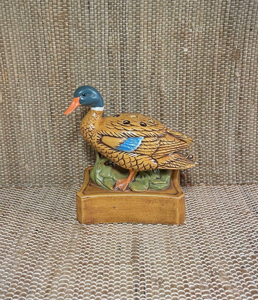 Vintage Ceramic Mallard Duck Pencil Pen Holder/vintage Office Decor ...