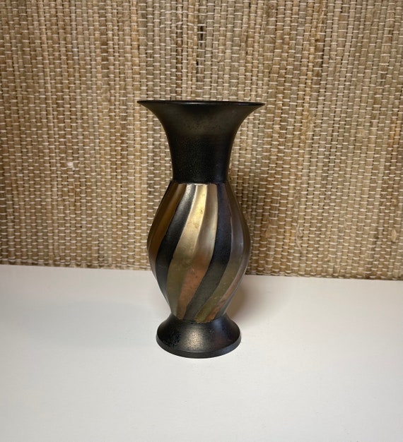 Vintage Tri Color Brass Copper Bronze Vase/Vintage Home | Etsy