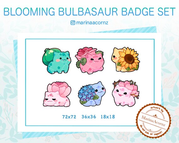 Blooming Bulbasaur Badge Set | Etsy