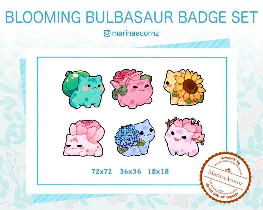 Blooming Bulbasaur Badge Set | Etsy