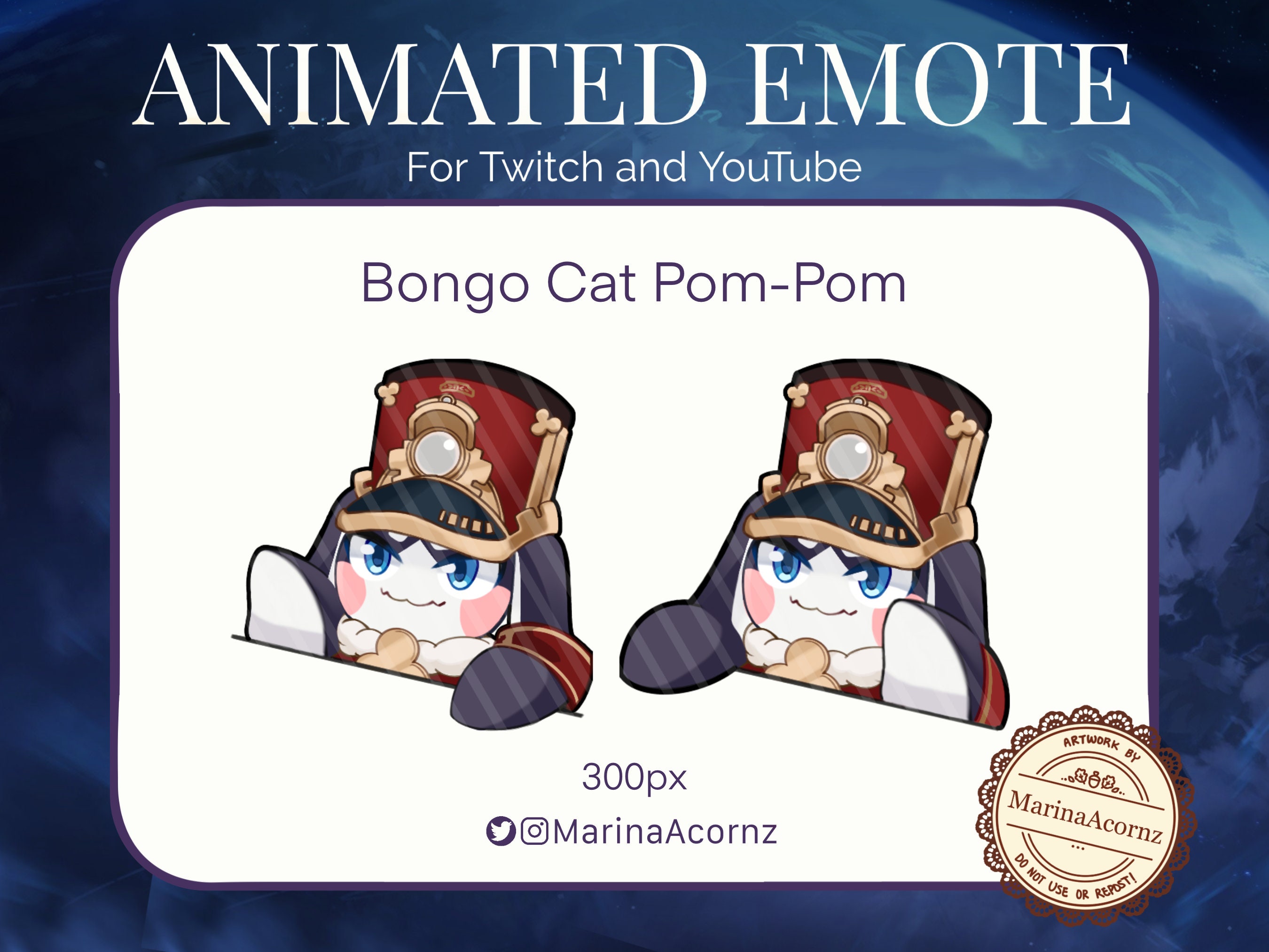 Bongo Cat Pom-pom Animated Emote Honkai: Star Rail - Etsy Canada