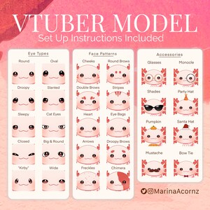 Customizable Axolotl Vtuber Model Mouse + Keyboard Tracking, Includes ...