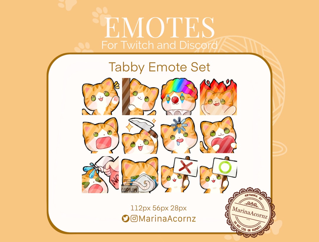 Red Tabby Cat Emote Set - Etsy