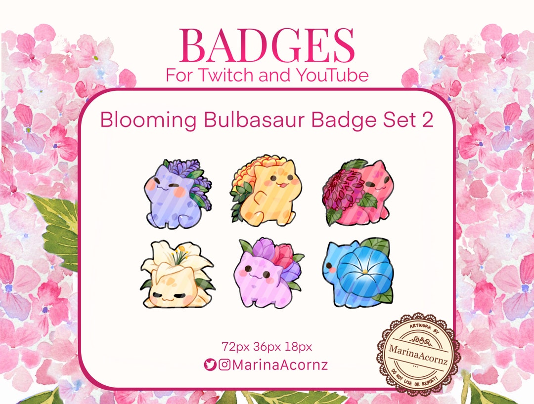 Blooming Bulbasaur Badge Set 2 - Etsy