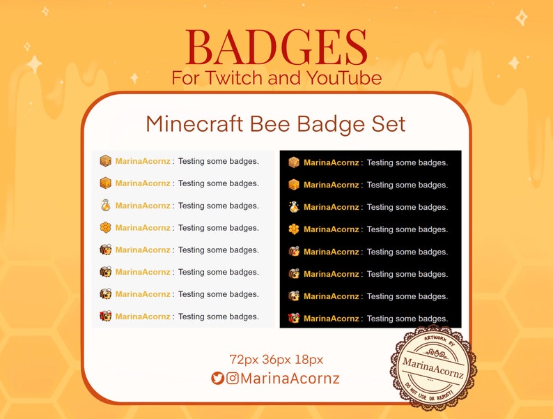Minecraft Bee Badge Set - Etsy