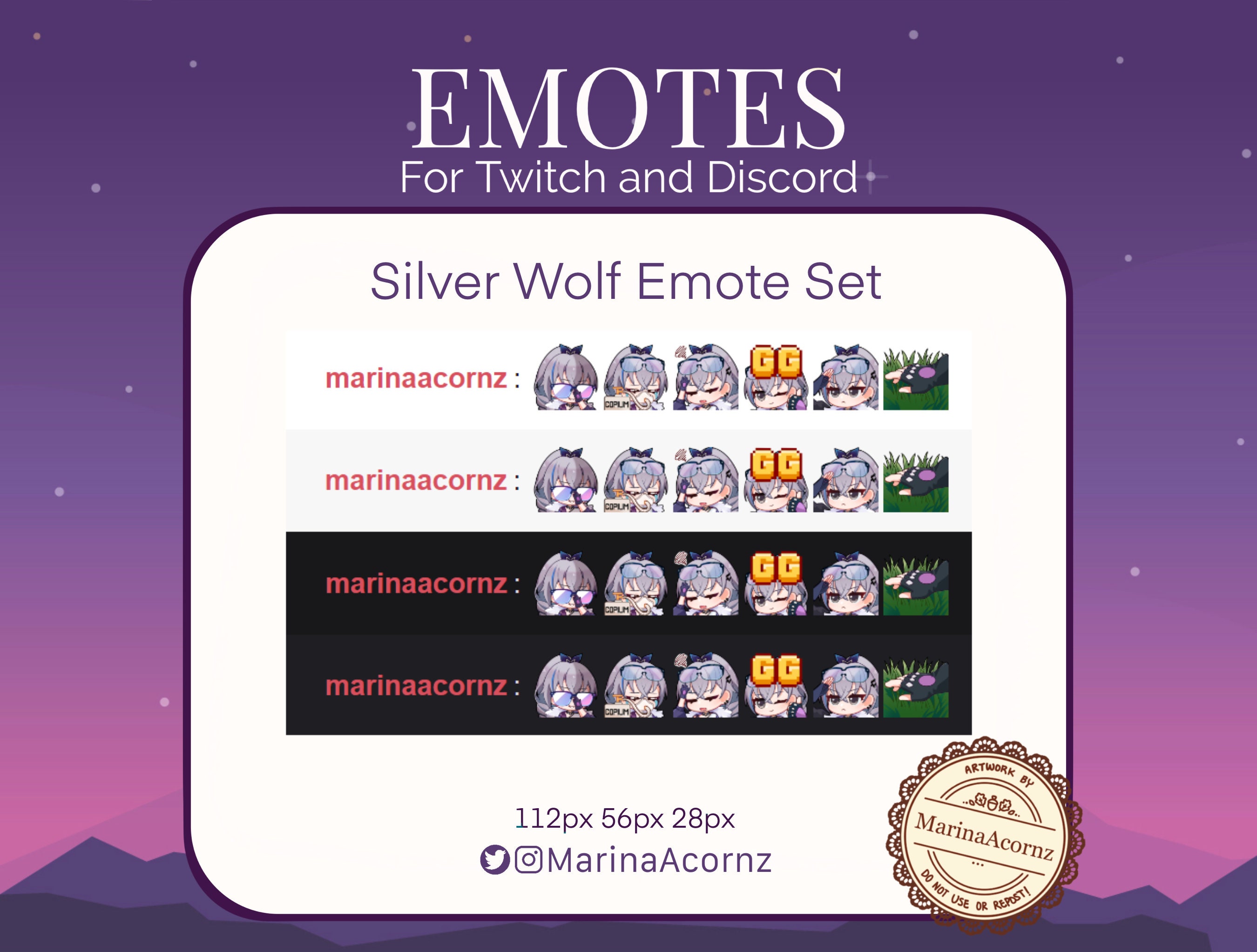 Silver Wolf Emote Set | Honkai: Star Rail - Etsy Australia