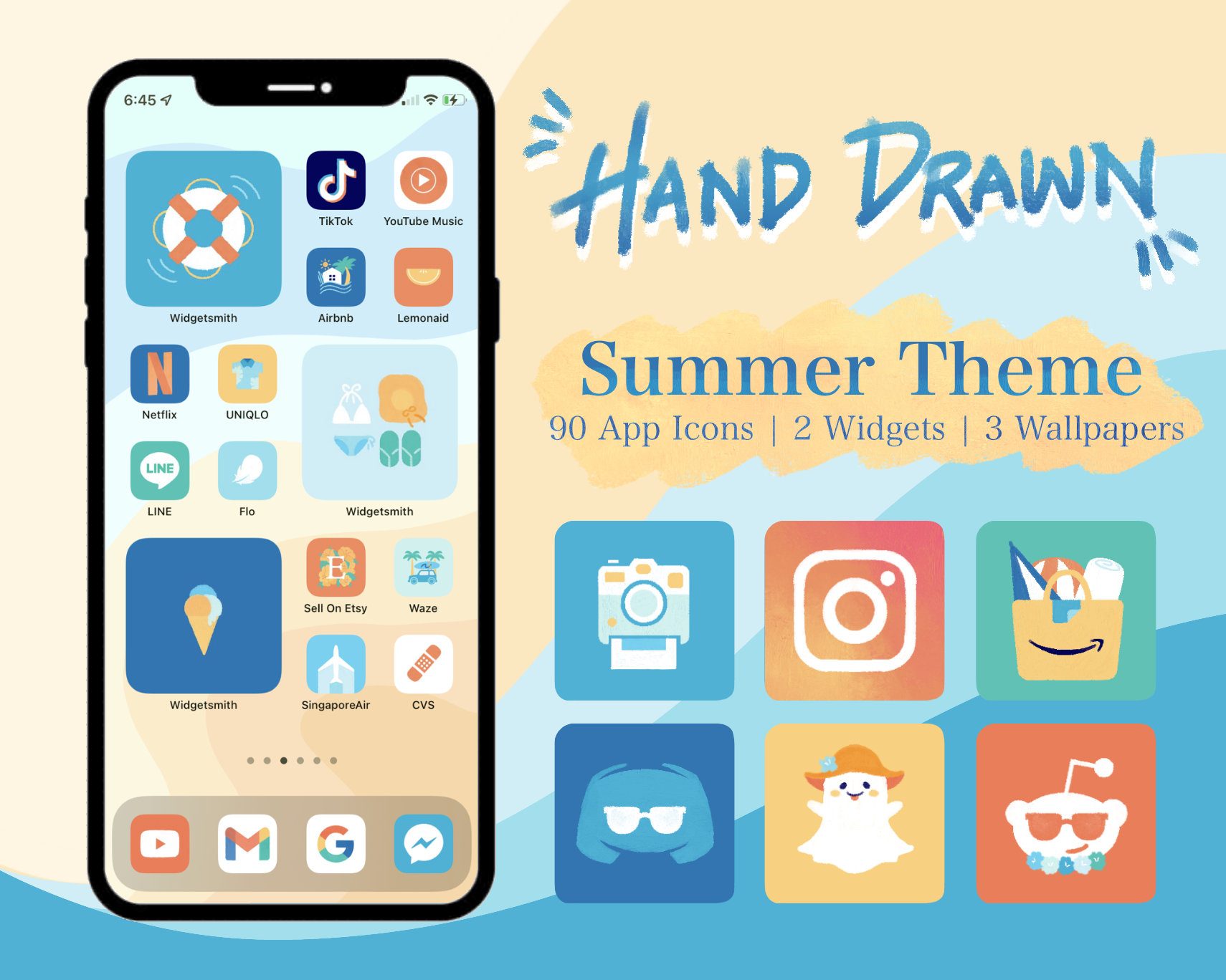 Summer Theme App Icon Set for iPhone Ios 14 - Etsy