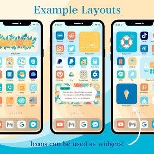 Summer Theme App Icon Set for iPhone Ios 14 - Etsy
