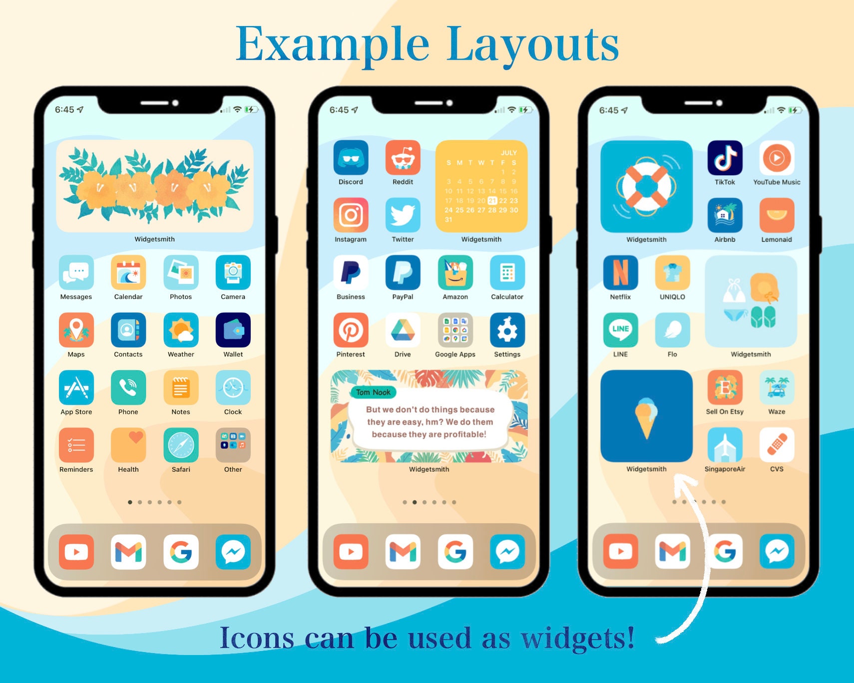 Summer Theme App Icon Set for iPhone Ios 14 - Etsy