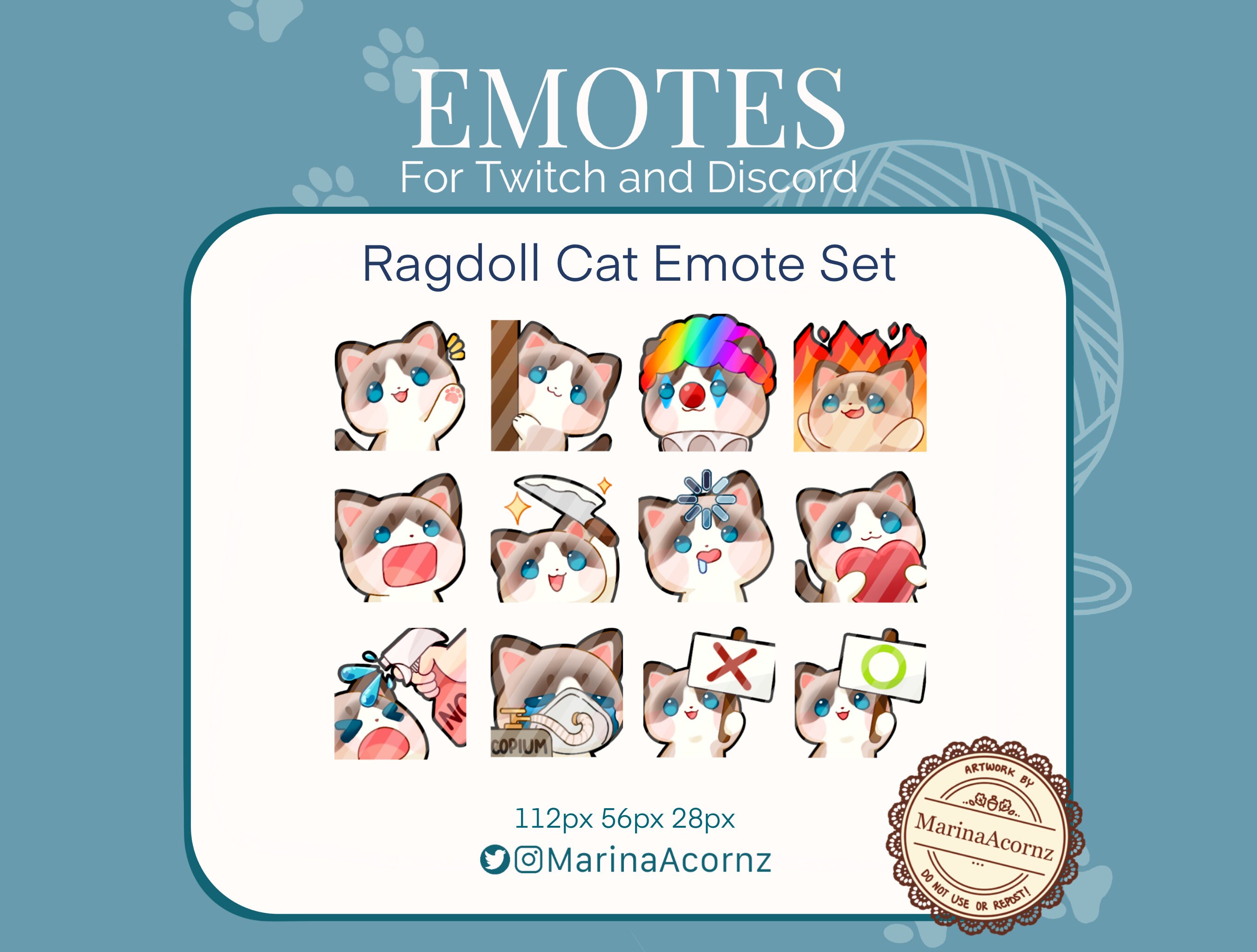 Ragdoll Cat Emote Set - Etsy