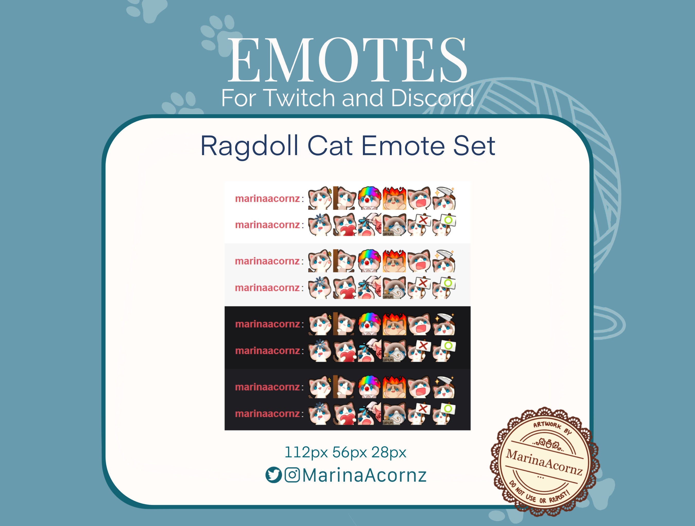 Ragdoll Cat Emote Set - Etsy