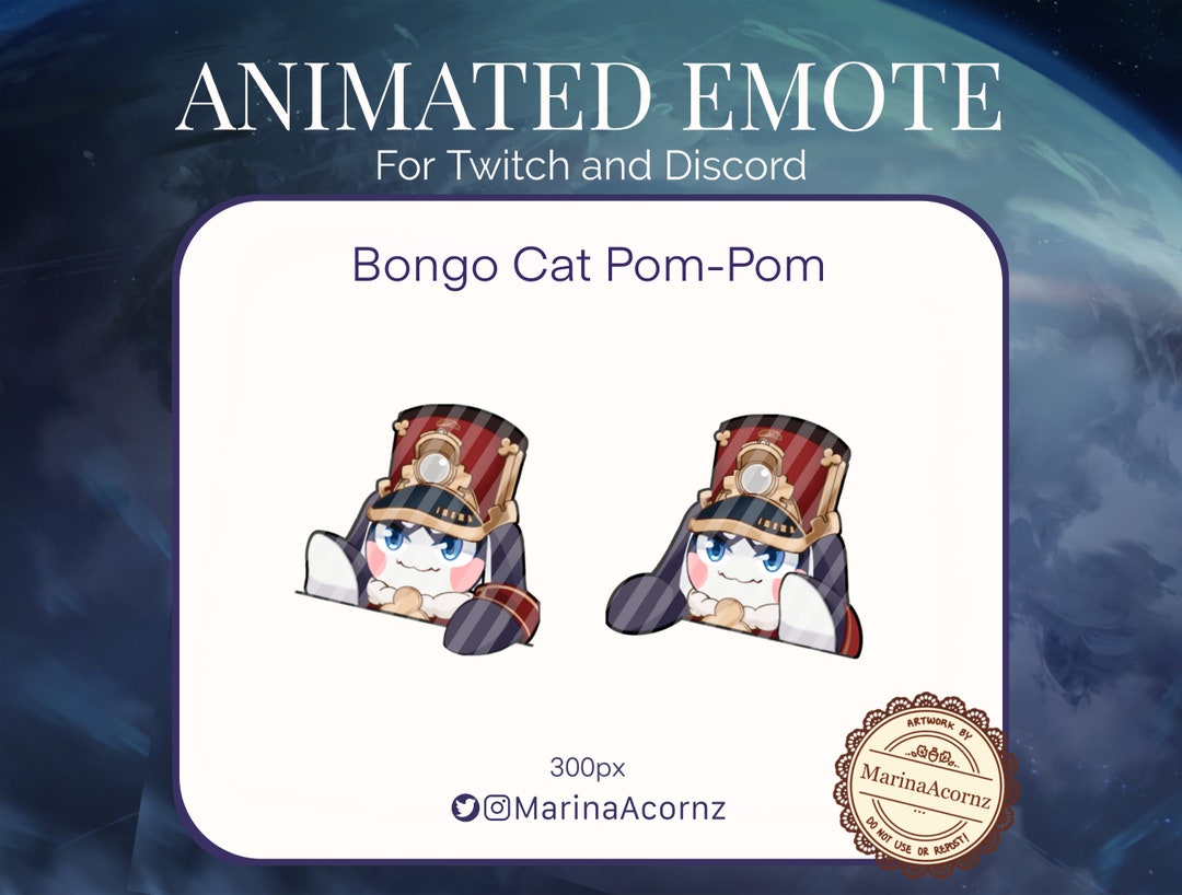 Bongo Cat Pom-pom Animated Emote | Honkai: Star Rail - Etsy