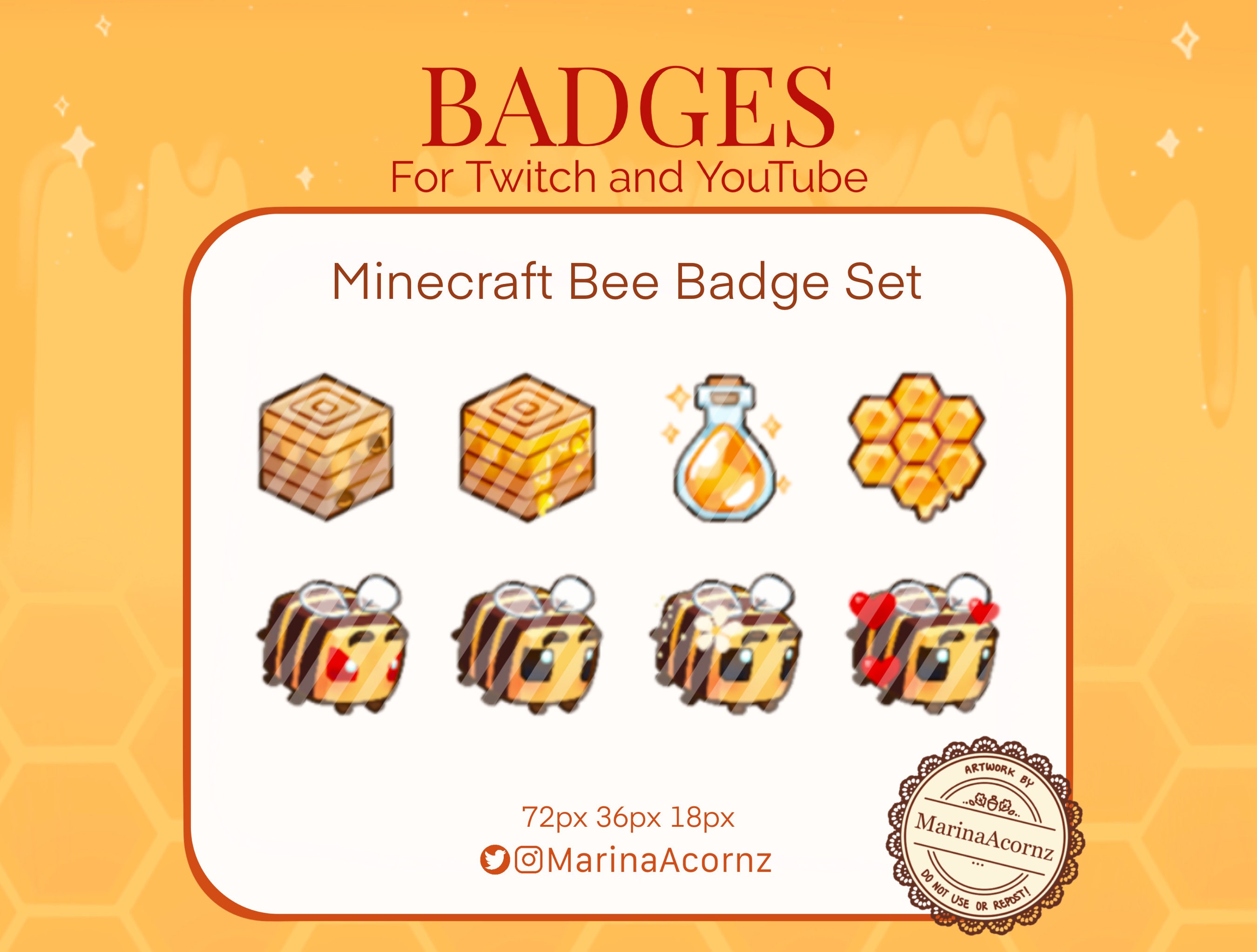 Minecraft Bee Badge Set - Etsy