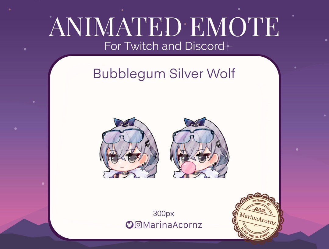 Bubblegum Silver Wolf Animated Emote | Honkai: Star Rail - Etsy