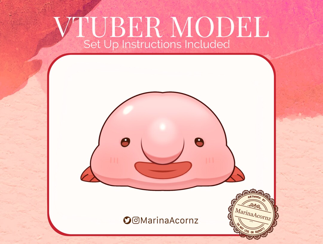 Jiggly Blobfish Vtuber Model Mouse + Keyboard Tracking, Includes Set up Instructions - Etsy